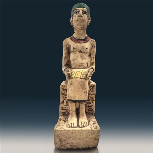 Egyptian Clay Sculpture With Hieroglyphs
