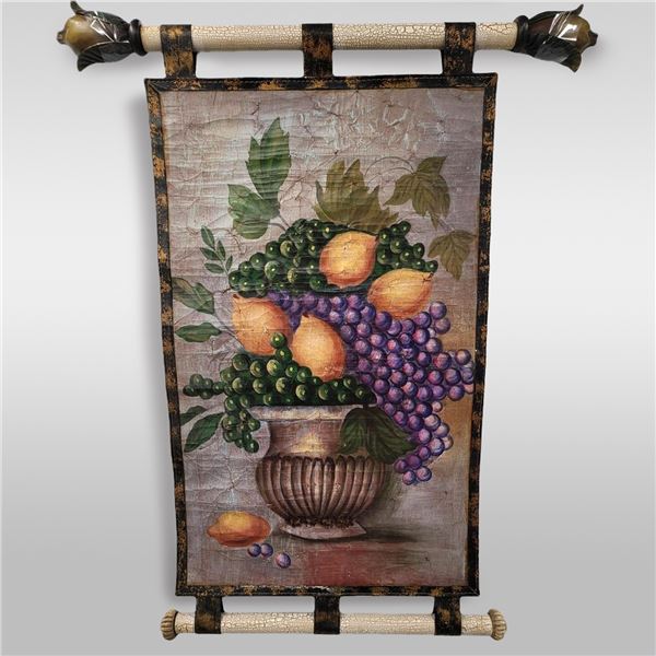Still Life Scroll Like Tapestry Painting