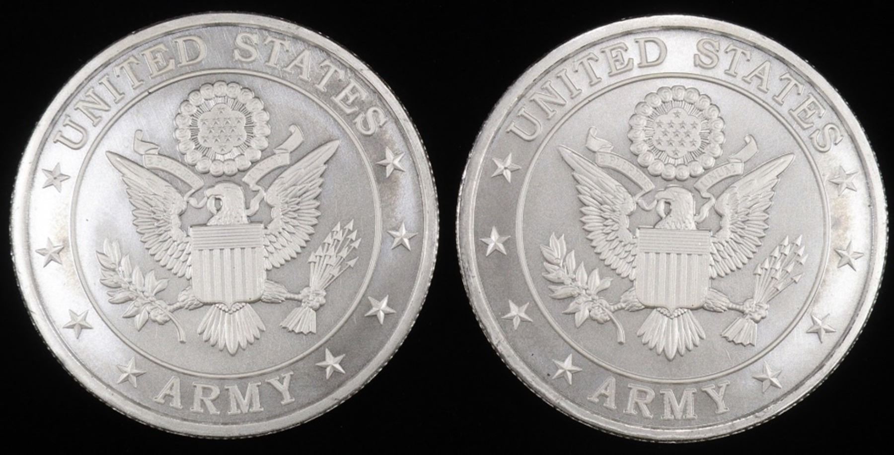 (2) 1 OZ .999 SILVER US ARMY ROUNDS