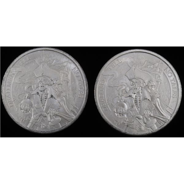 (2) 1 OZ .999 SILVER DEAD MEN TELL NO TALES ROUNDS