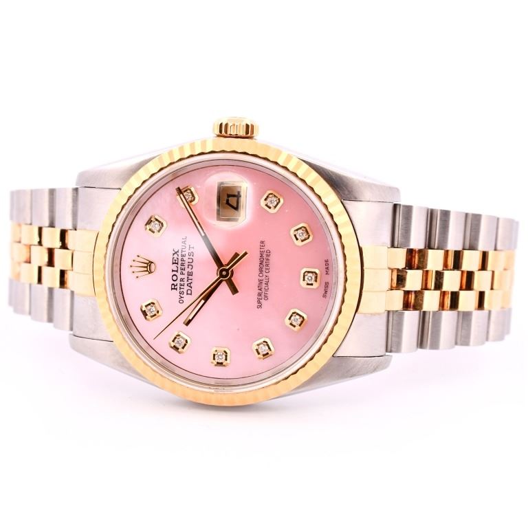 Rolex DateJust Two Tone Pink MOP Diamond 36 Watch