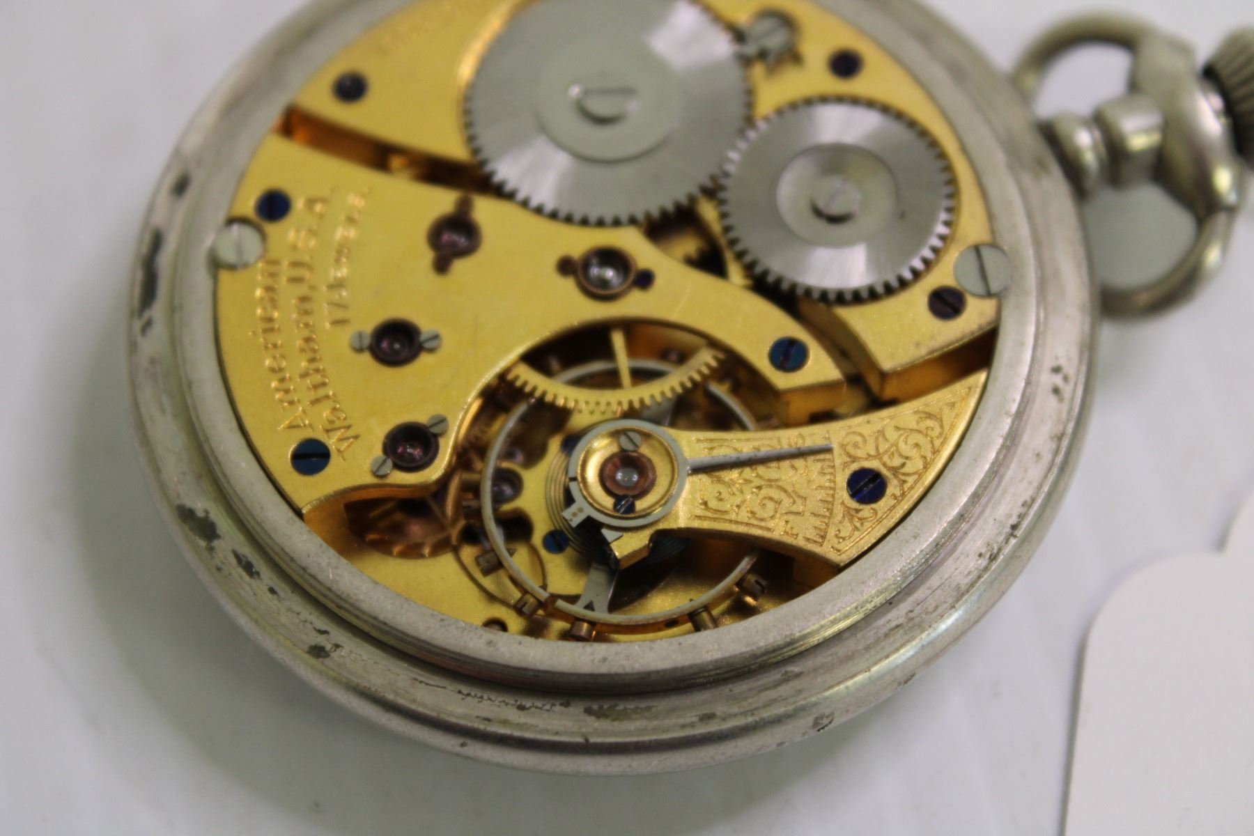 ^Wartham Grade No. 623 Pocket Watch - 16 Size, Works, 24hr Dial - Bodnarus Auctioneering