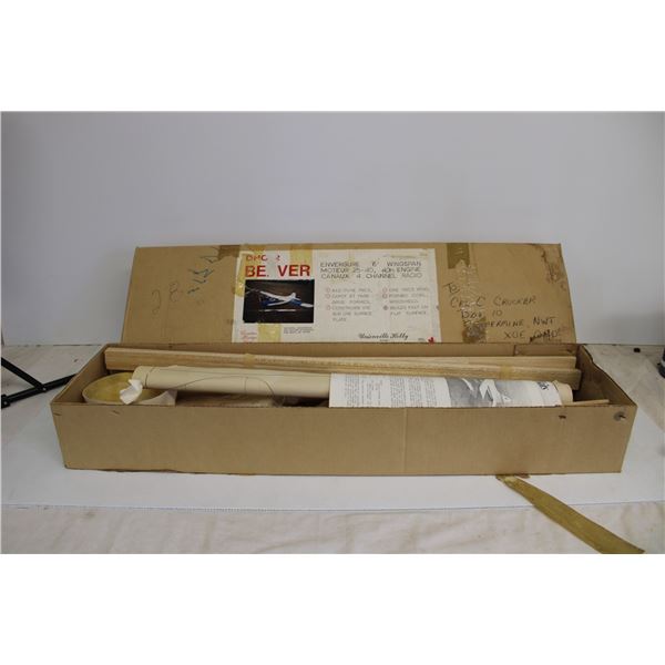 Vintage Beaver Wooden Model Plane In Original Box W Instructions