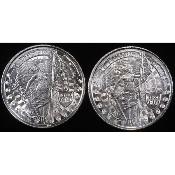 (2) 1 OZ .999 SILVER UNITY ROUNDS