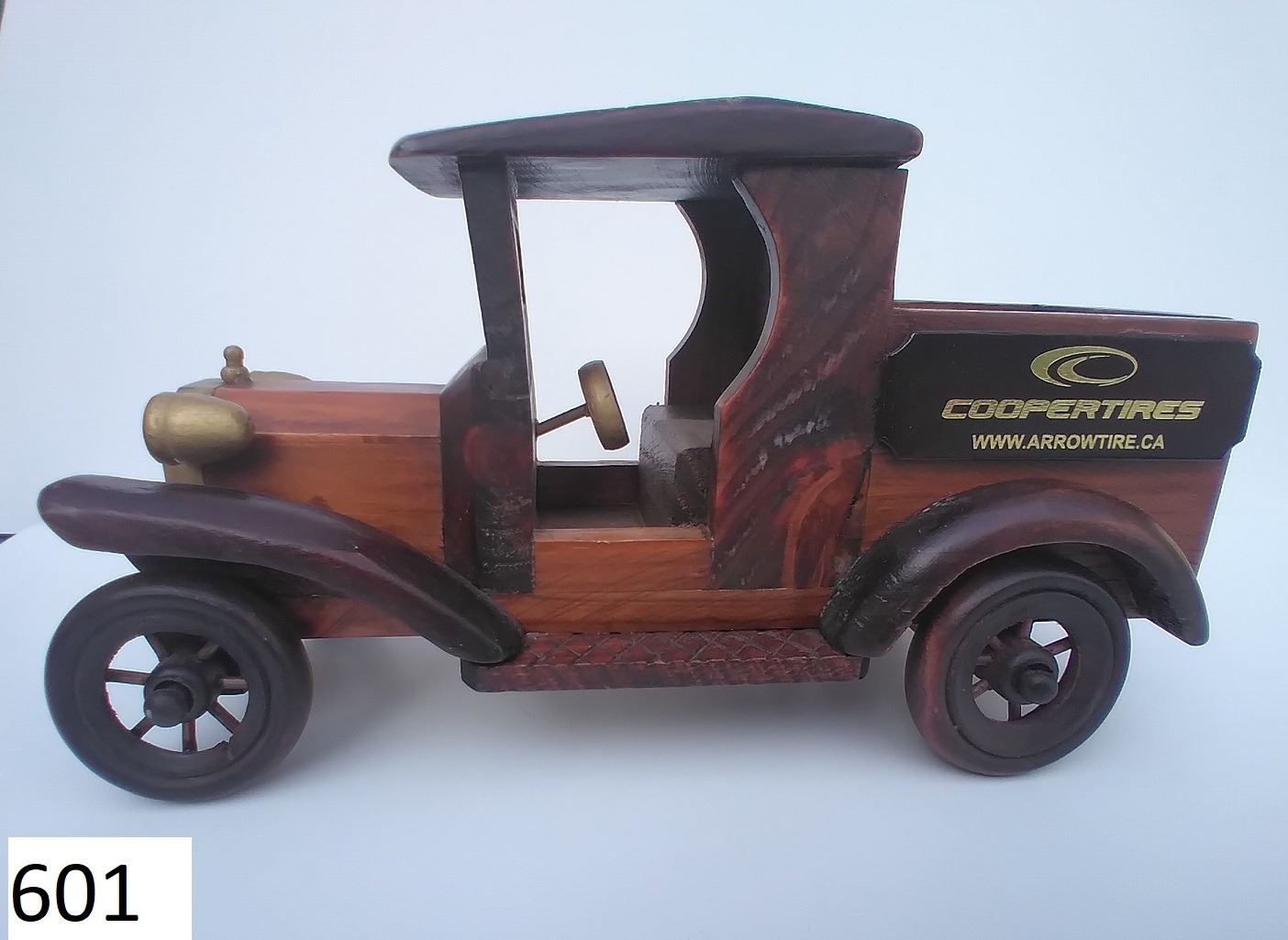 Hand-crafted wooden Cooper Tires vintage advertising pickup truck ...