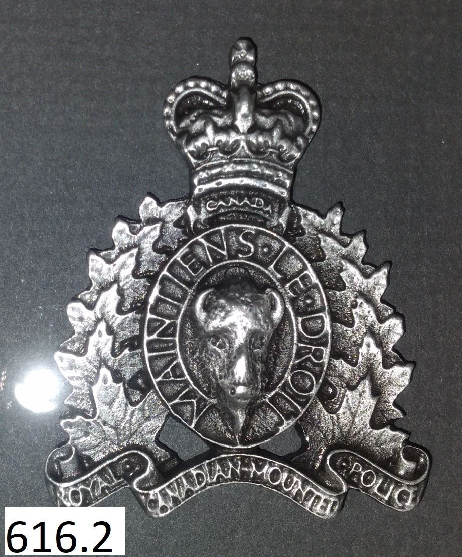 RCMP ceremonial Pewter Crest, in heavy original aluminium frame ...