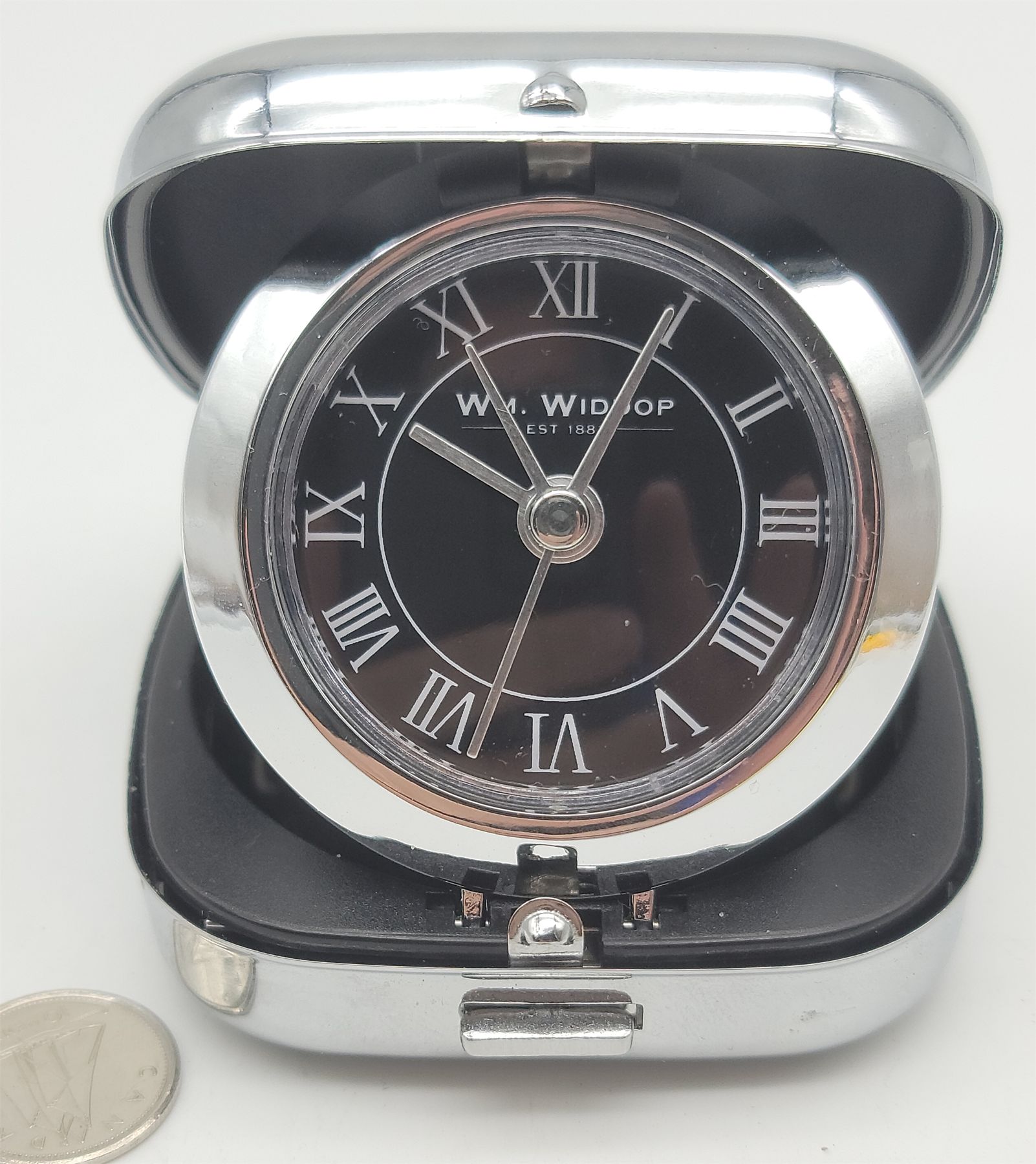 Wm. Widdop Good Luck Cat Folding Travel Clock New