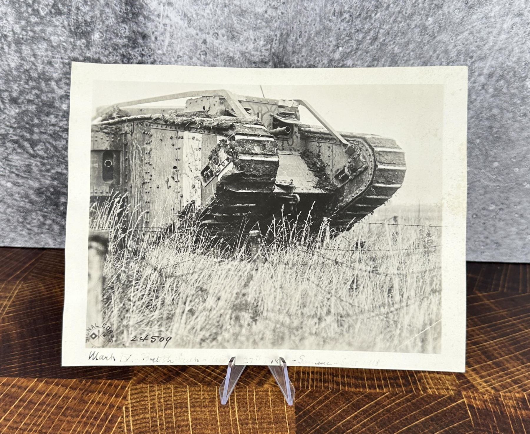 WWI WW1 US Army Mark IV Tank France Photo