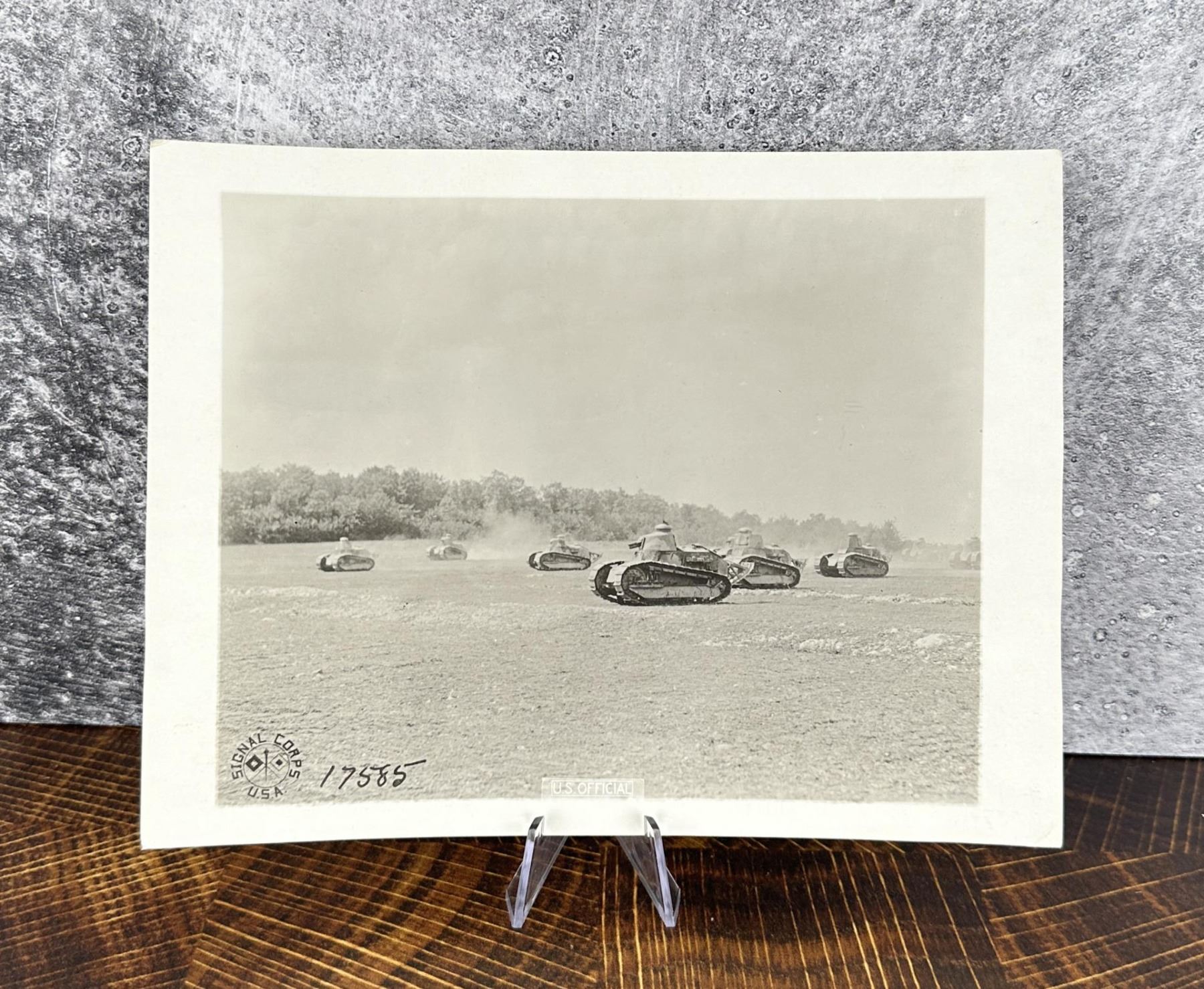 WWI WW1 US Army Tanks Advancing France Photo