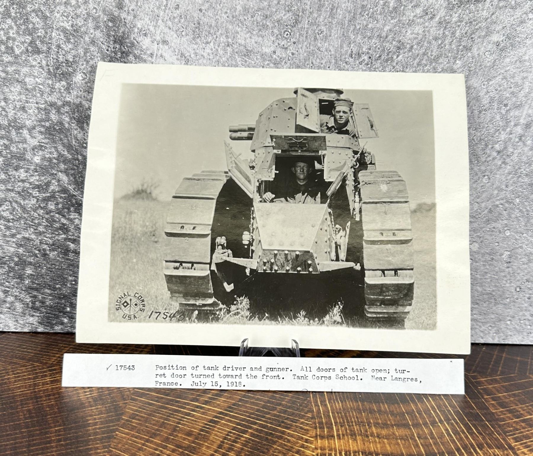 WWI WW1 US Army Tank School France Photo