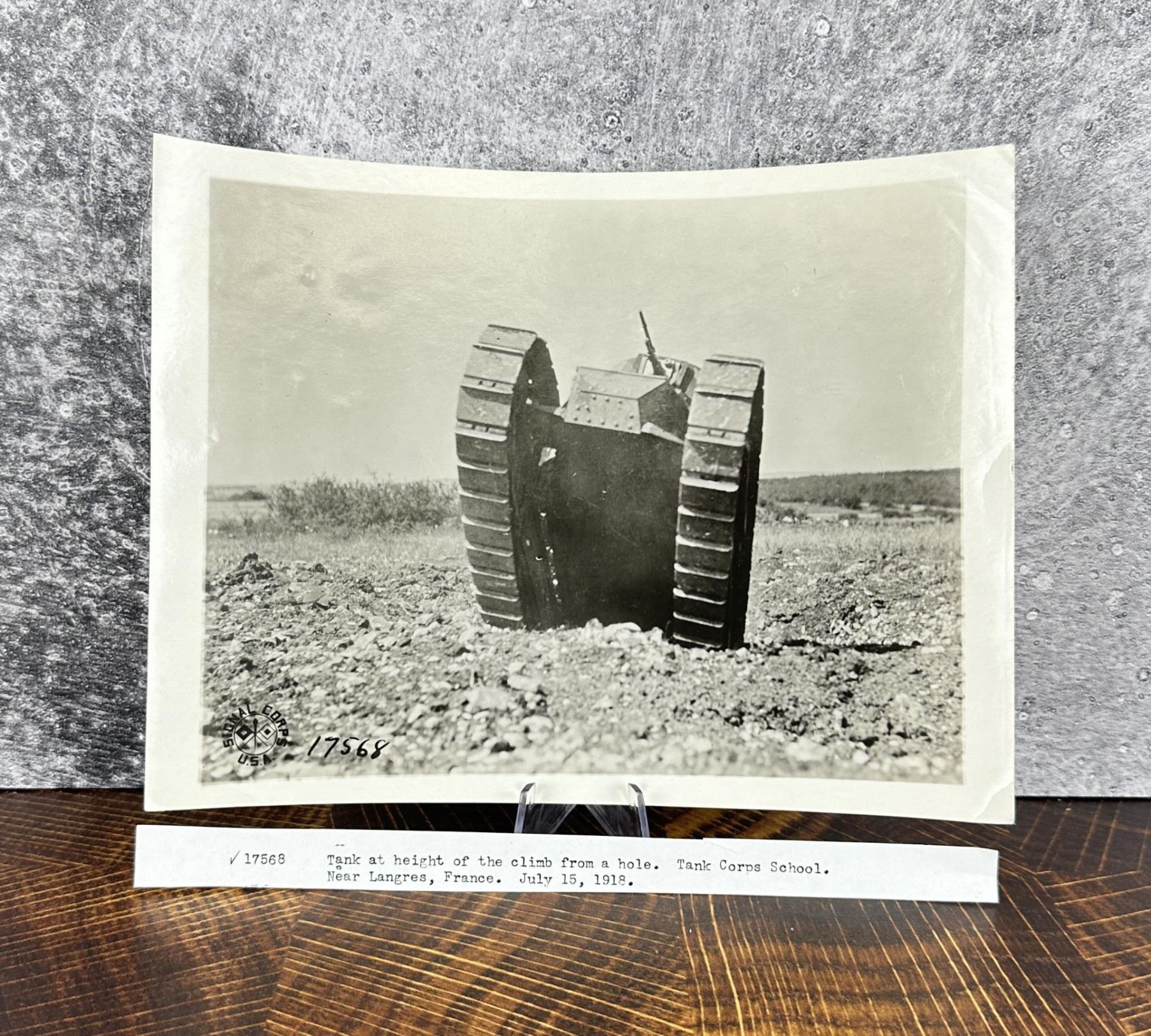 WWI WW1 US Army Tank School France Photo