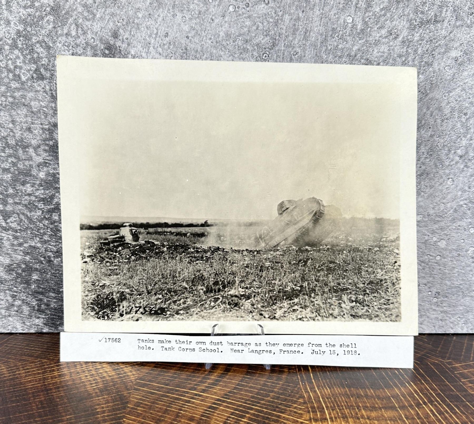 WWI WW1 US Army Tank School France Photo