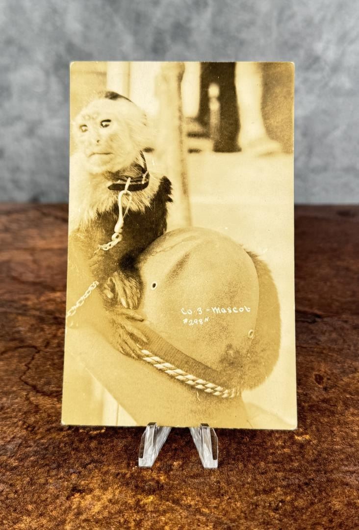 WWI WW1 Monkey Company Mascot RPPC Postcard