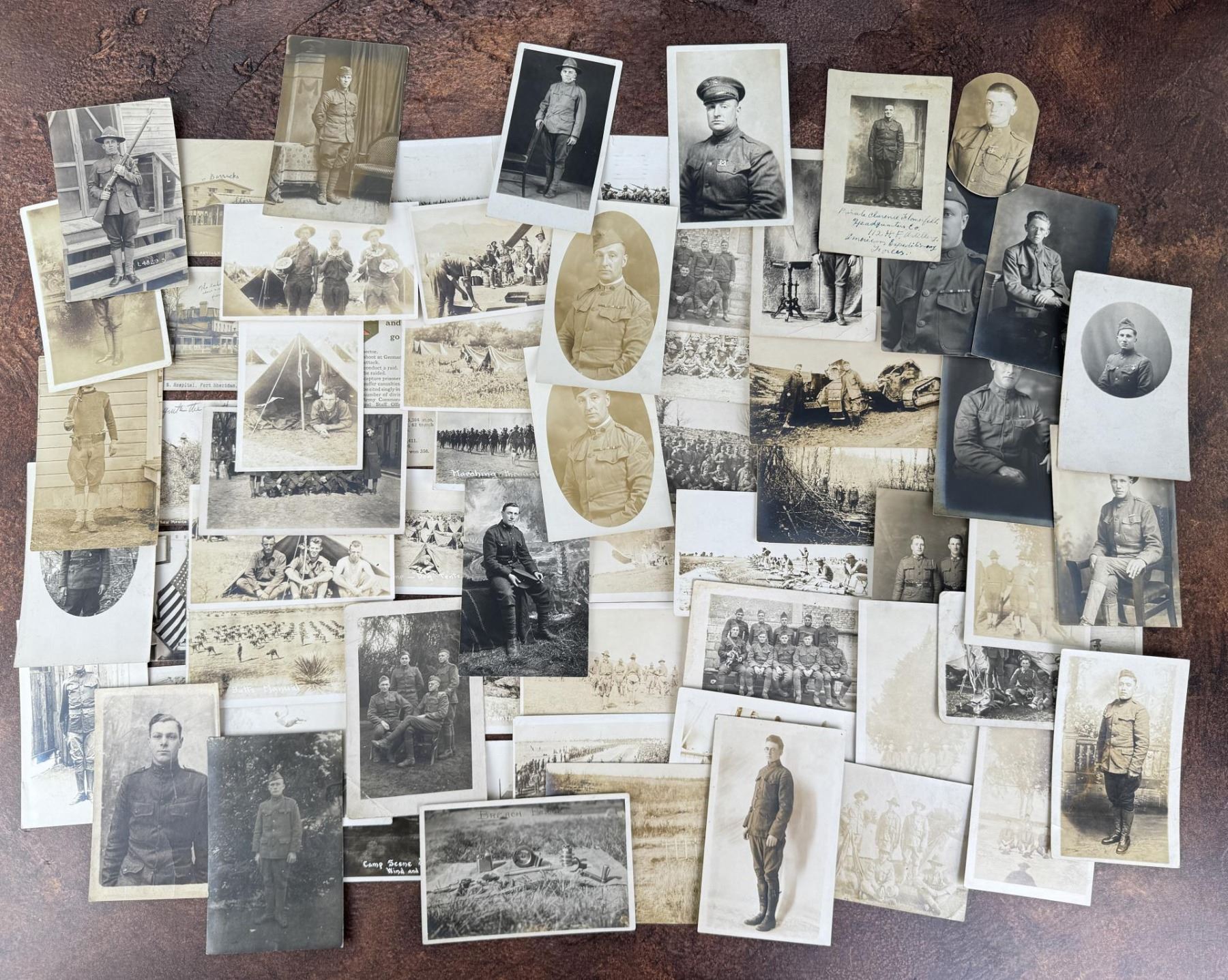 WWI WW1 US Army Soldier Portrait Photo Postcards