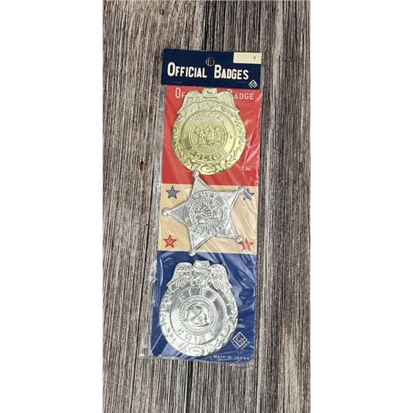 Japanese Toy Police Fire Badges