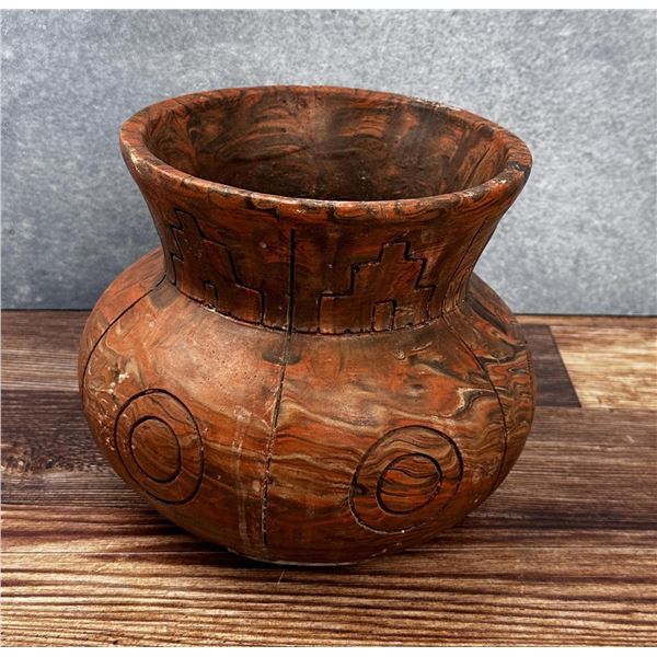 Native American Indian Marbled Clay Pot