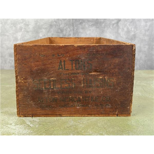 Alton's Seedless Raisins Crate Enid Oklahoma