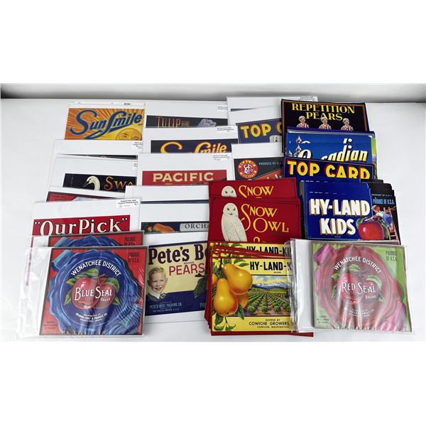 Collection of Antique Fruit Box Labels
