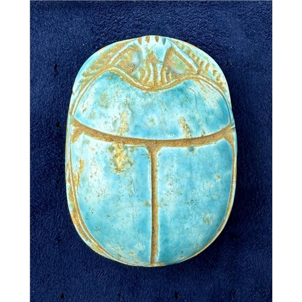 Ancient Faience Pottery Egyptian Scarab