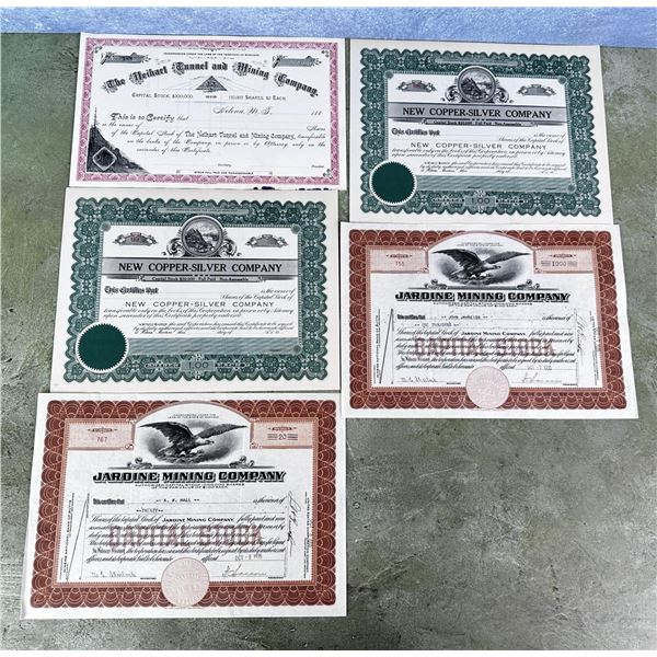 Montana Mining Stock Certificates