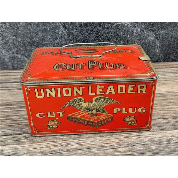 Union Leader Cut Plug Tobacco tin