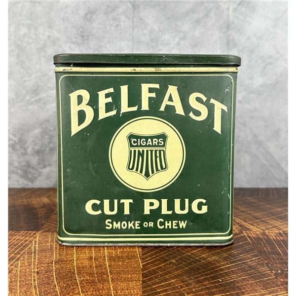 Belfast Cigars United Cut Plug Tobacco Tin