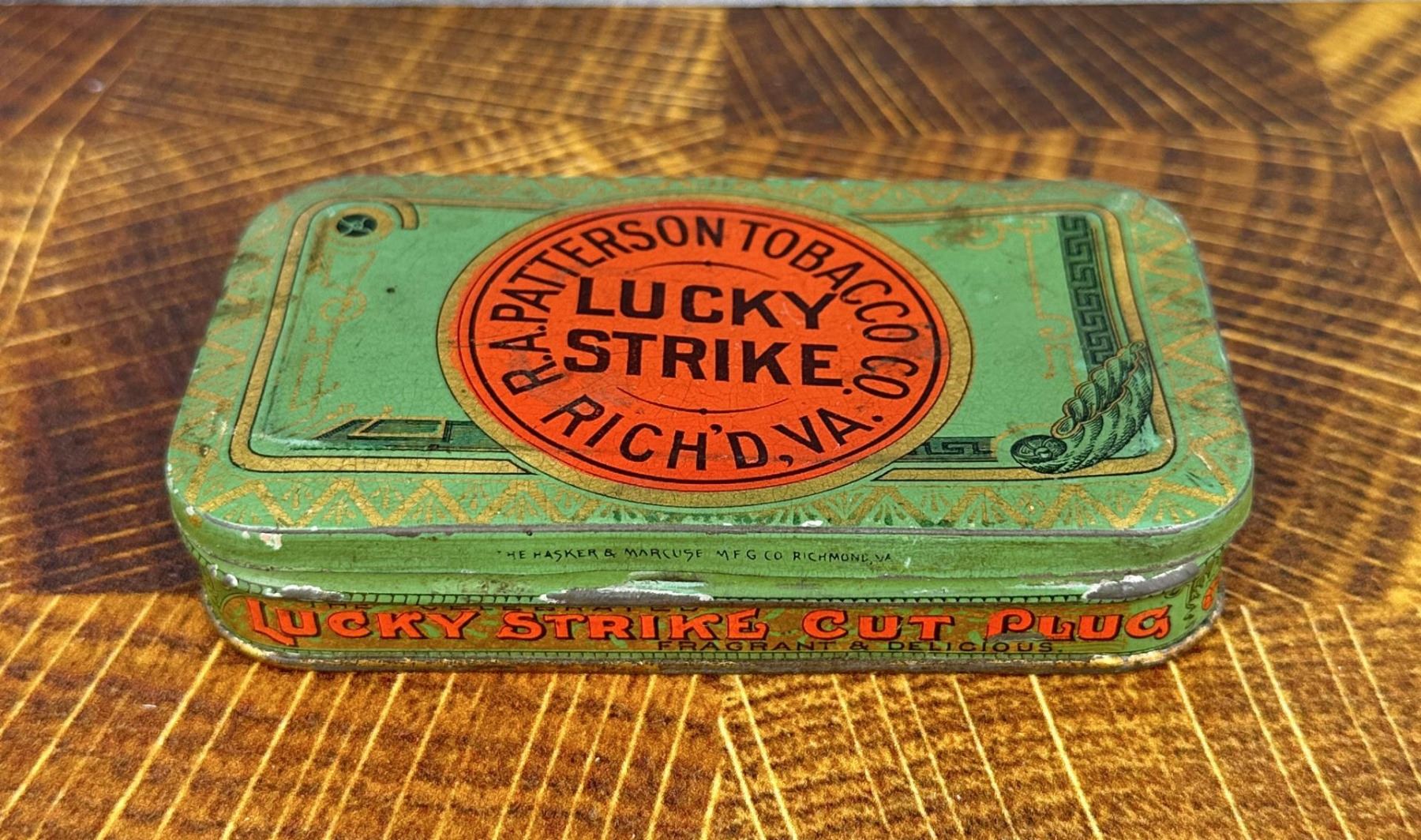 R.A. Patterson Lucky Strike Pocket Tobacco Tin
