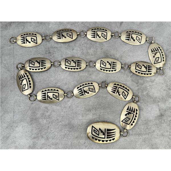 James Honyaktewa Hopi Sterling Silver Concho Belt