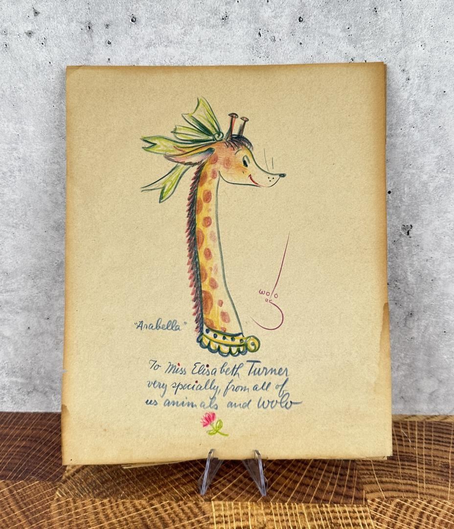 Wolo Trutzschler Pastel Giraffe Drawing