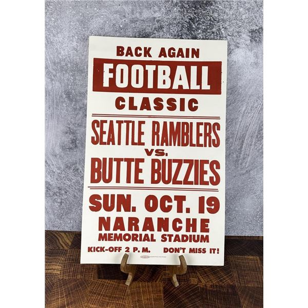 Seattle Ramblers vs Butte Buzzies Football Poster