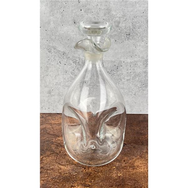 Blenko Art Glass Pinched Clear Decanter