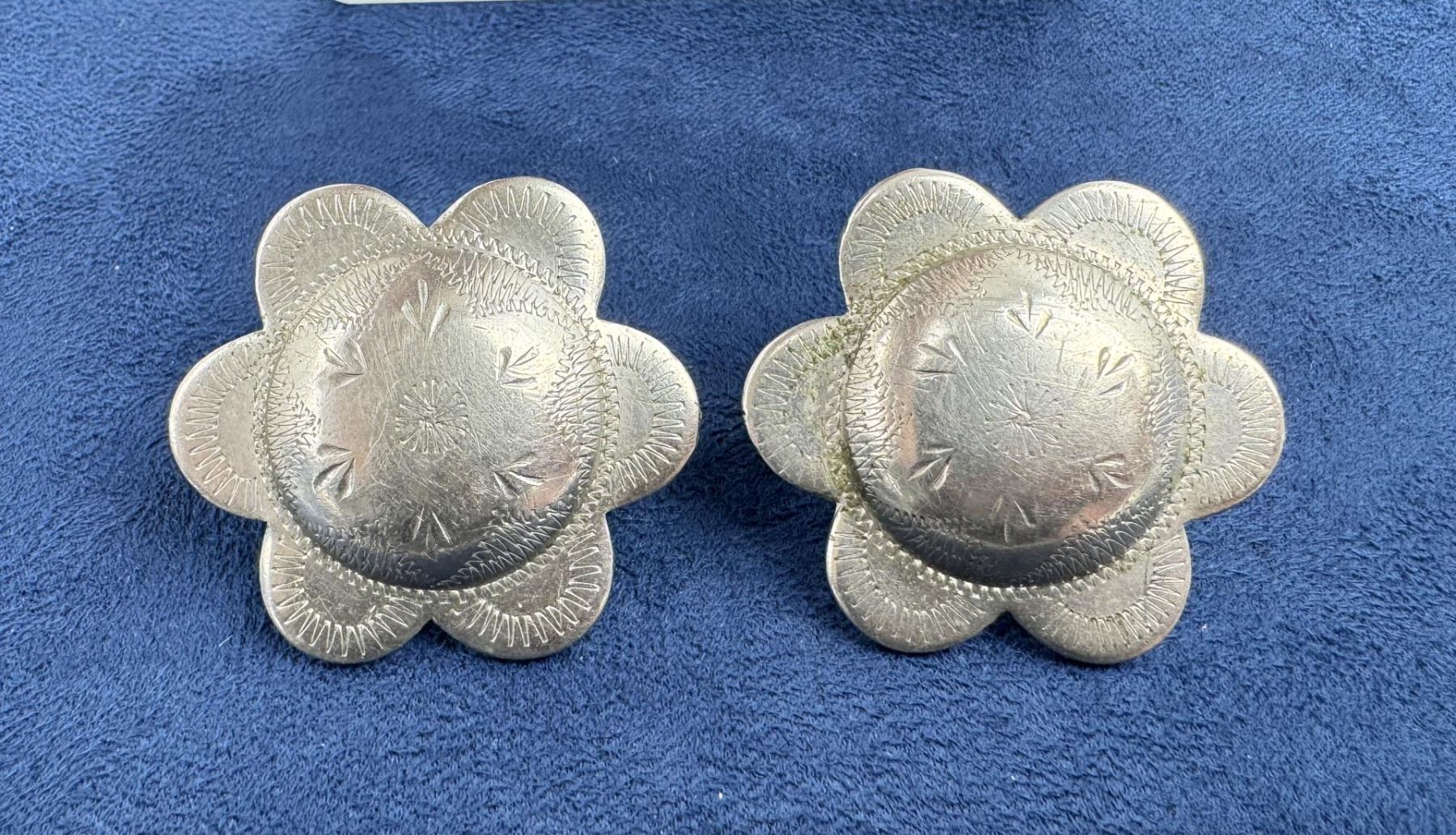 Nickel Silver Cowboy Bridle Conchos