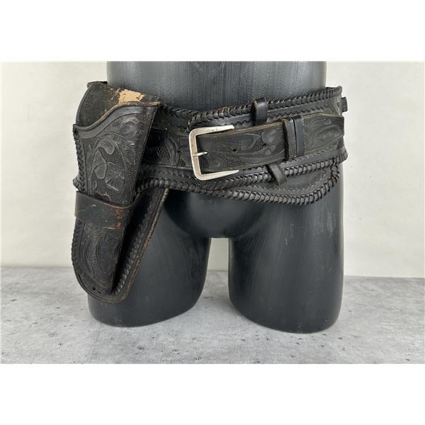 Tooled Leather Gun Belt