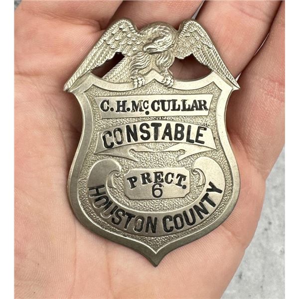 Antique Houston County Texas Constable Badge