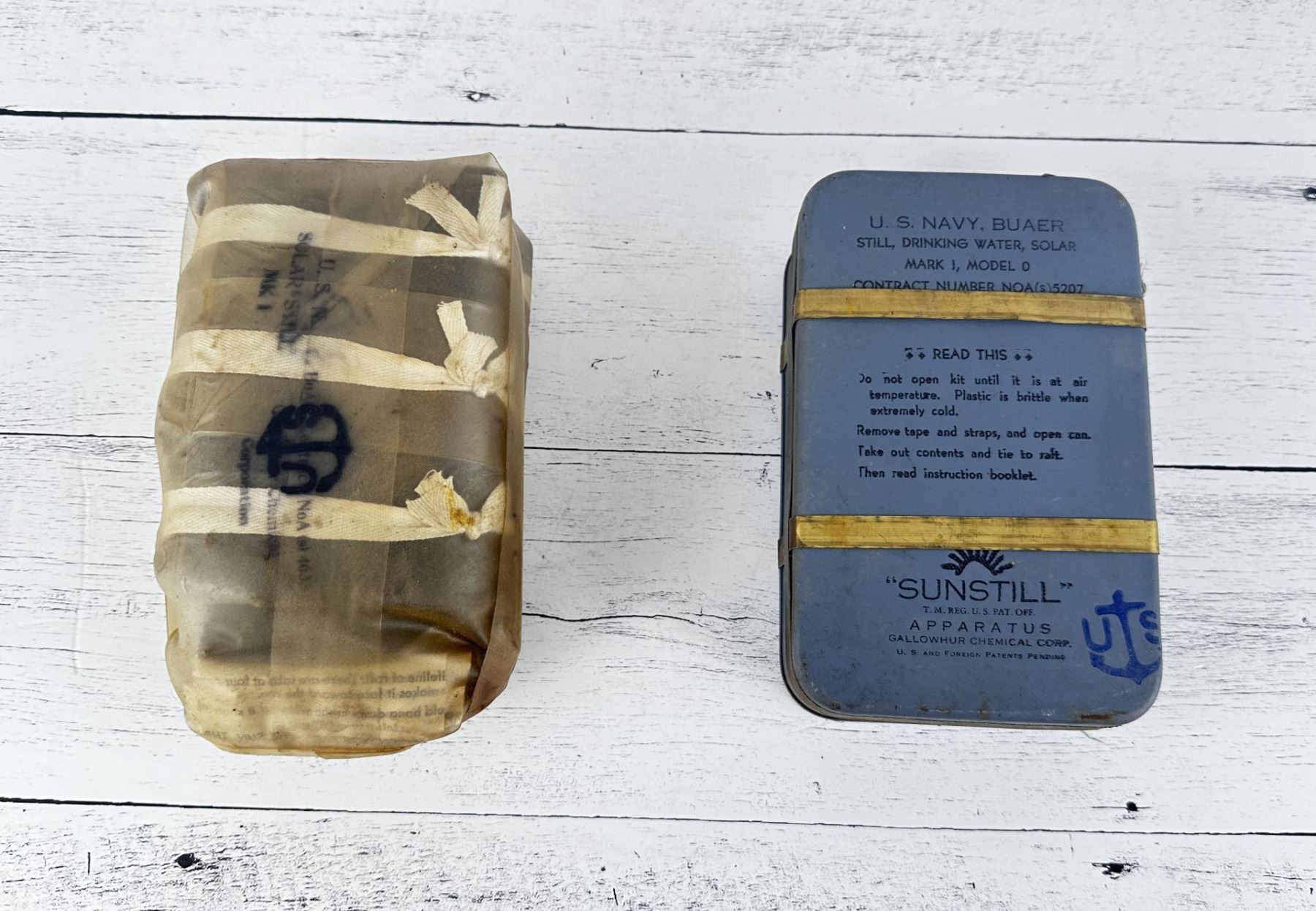 WW2 US Navy Pilot Solar Still Life Raft Kit