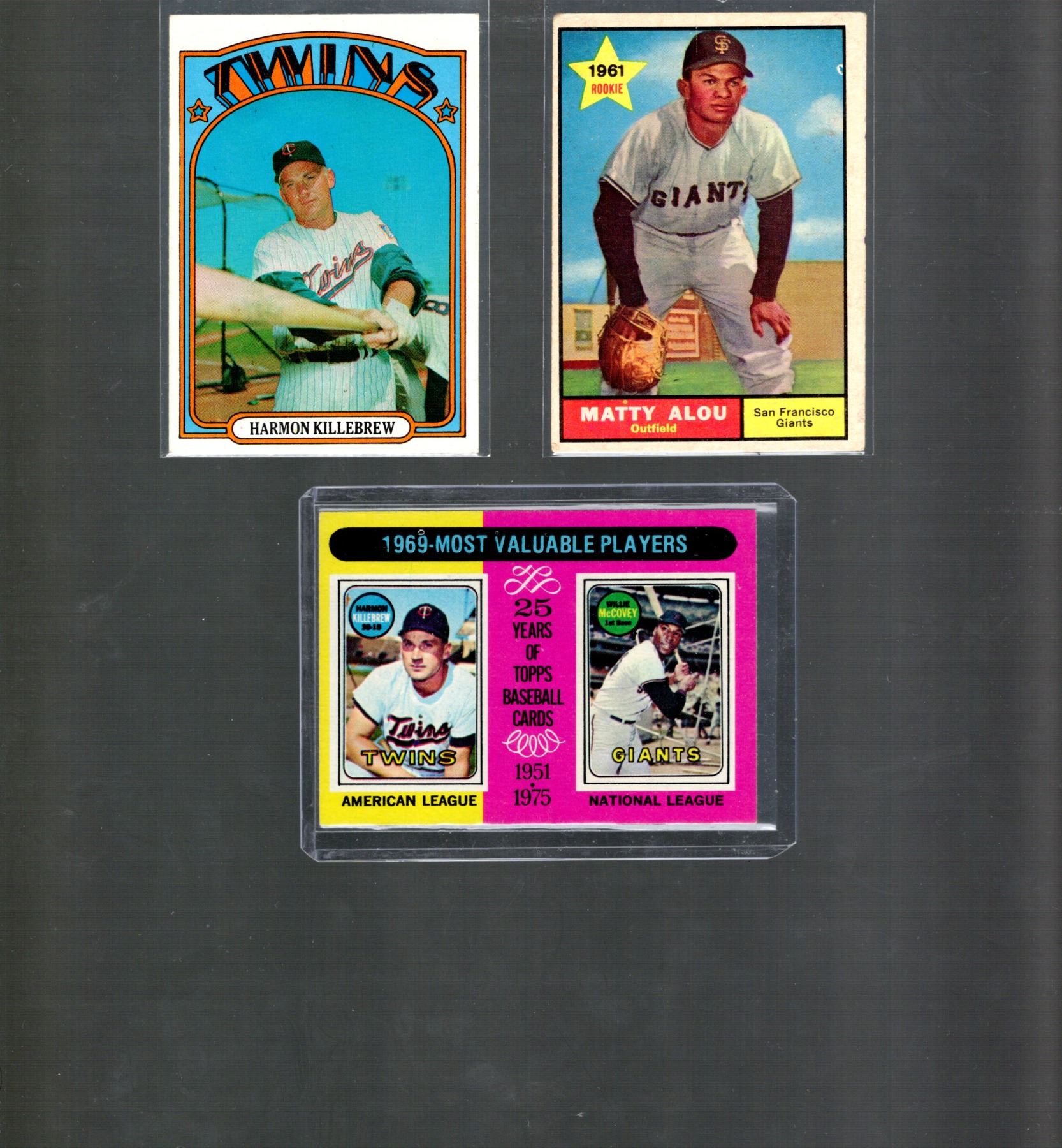 Harmon Killebrew 1972 #51, Matty Alou ROOKIE CARD 1961#327, Killebrew ...