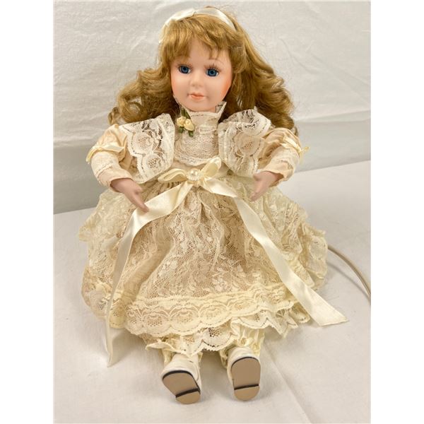 Porcelain Faced Animatronic Collectors Doll With Moving Arms Sunrise Estate Services Ltd