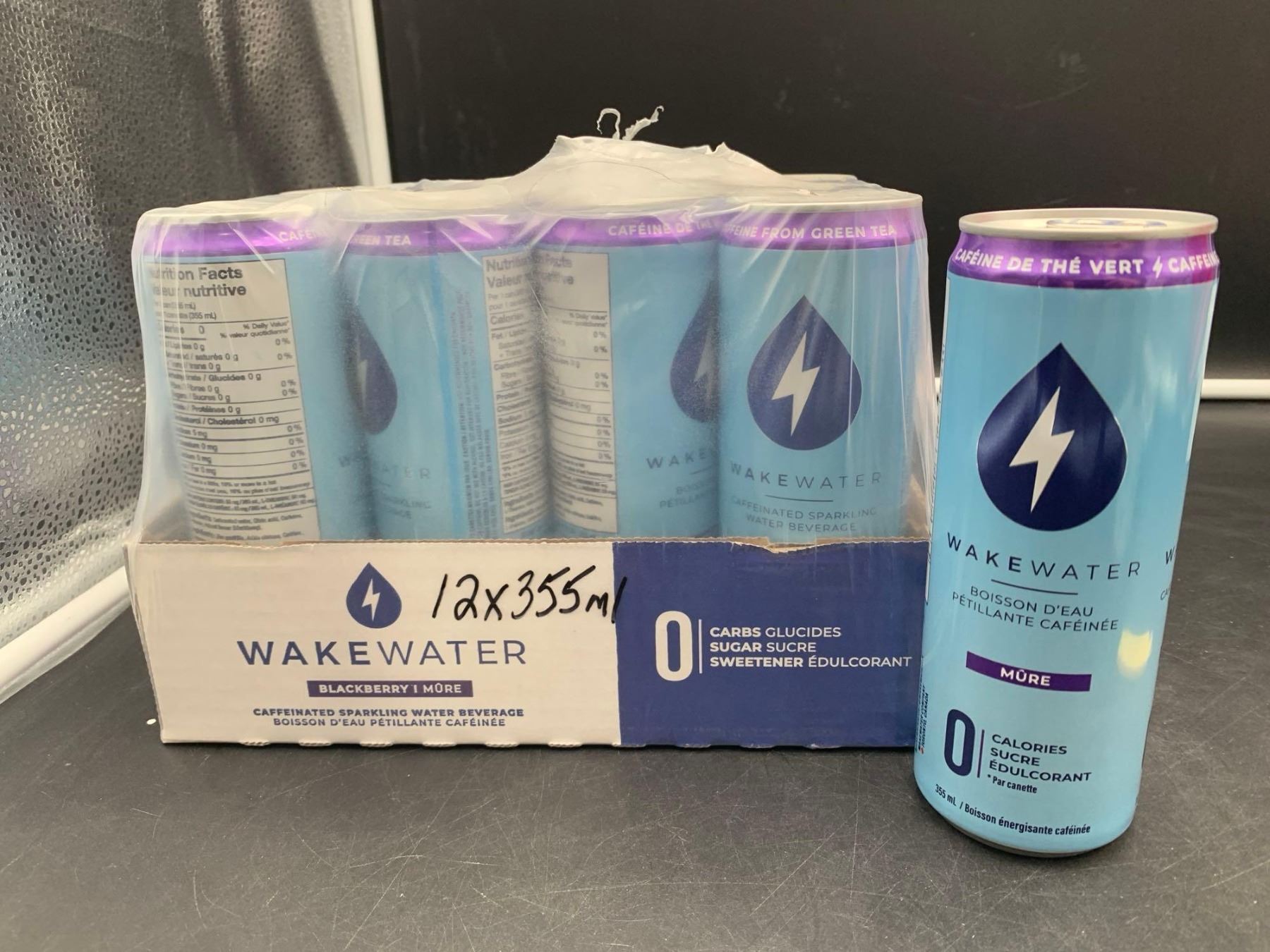 Wake Water Blackberry Flavoured Caffeinated Sparkling Water Beverage ...