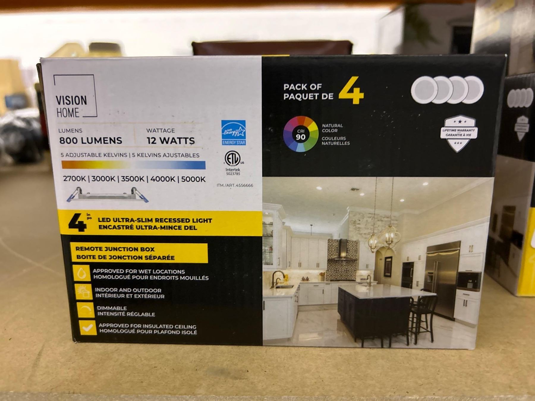 Vision Home 4 Pack LED Ultra Slim Recessed Light