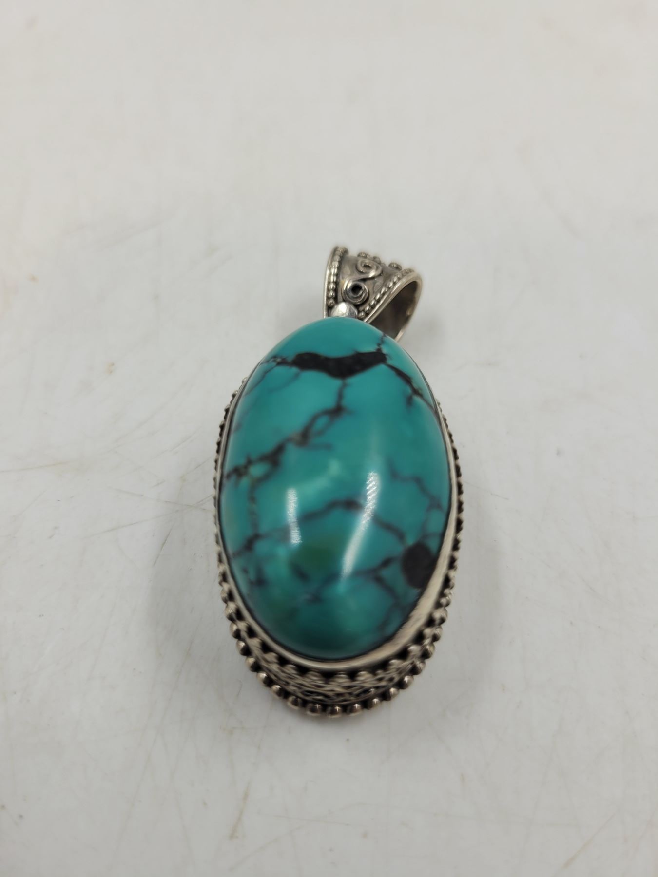 Sterling Silver and Turquoise Stone Pendant
