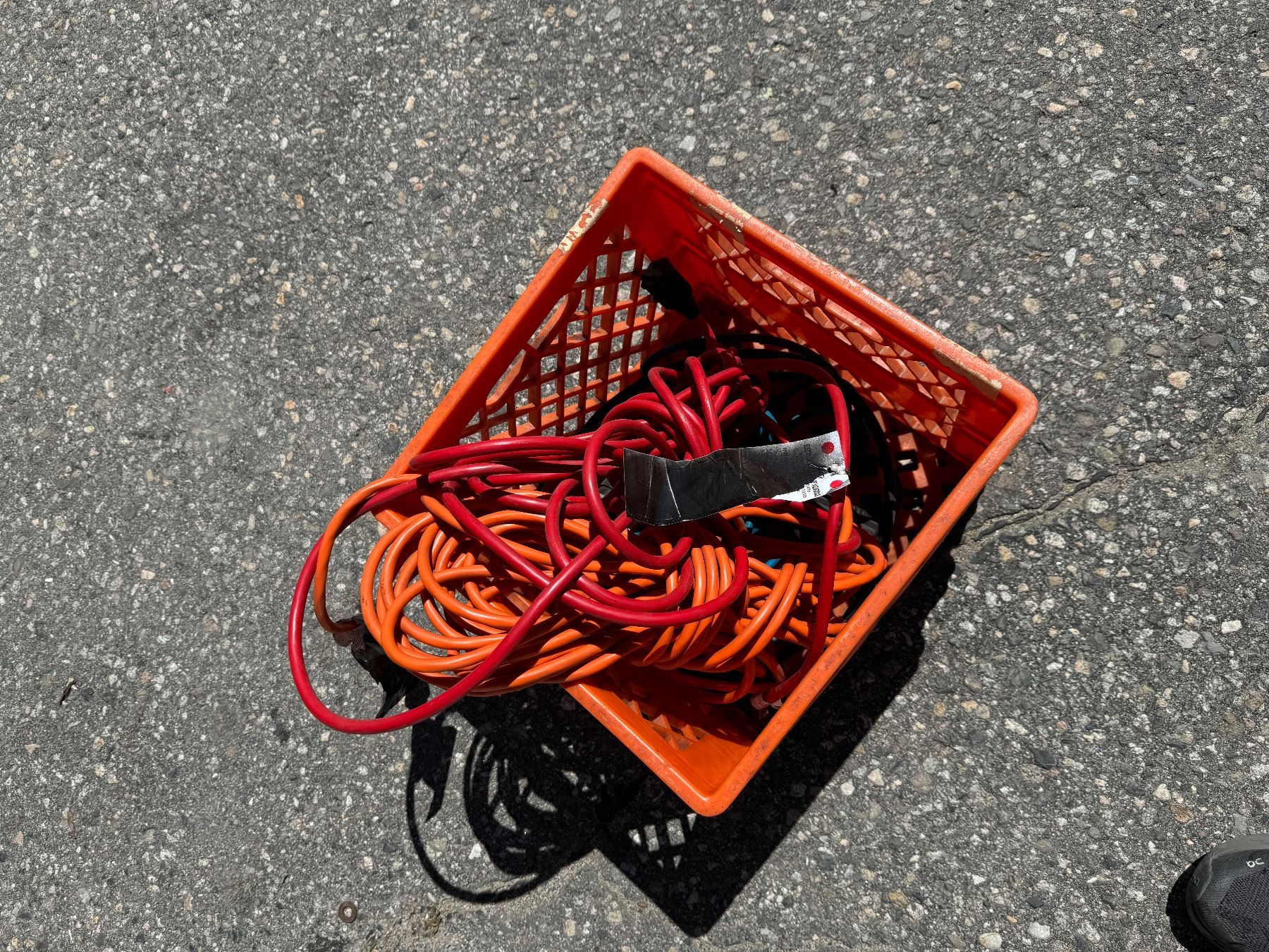 Extension cords and crate