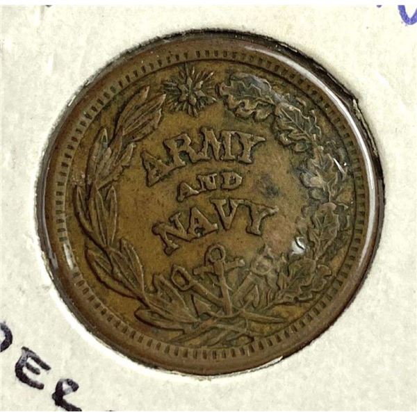 Rare Civil War Token "Army And Navy"