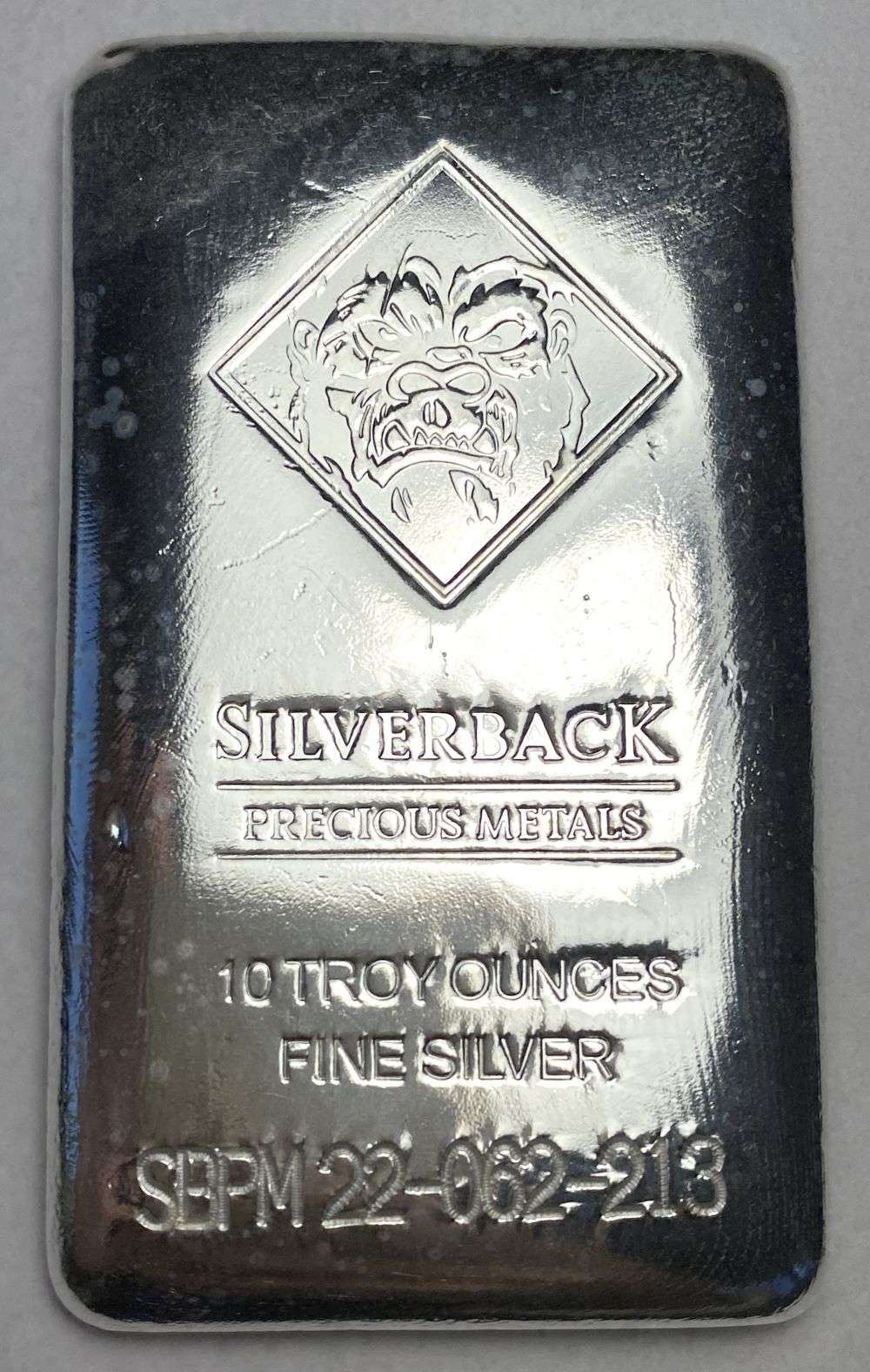 Silverback Precious Metals 10 ozt .999 Silver Bar