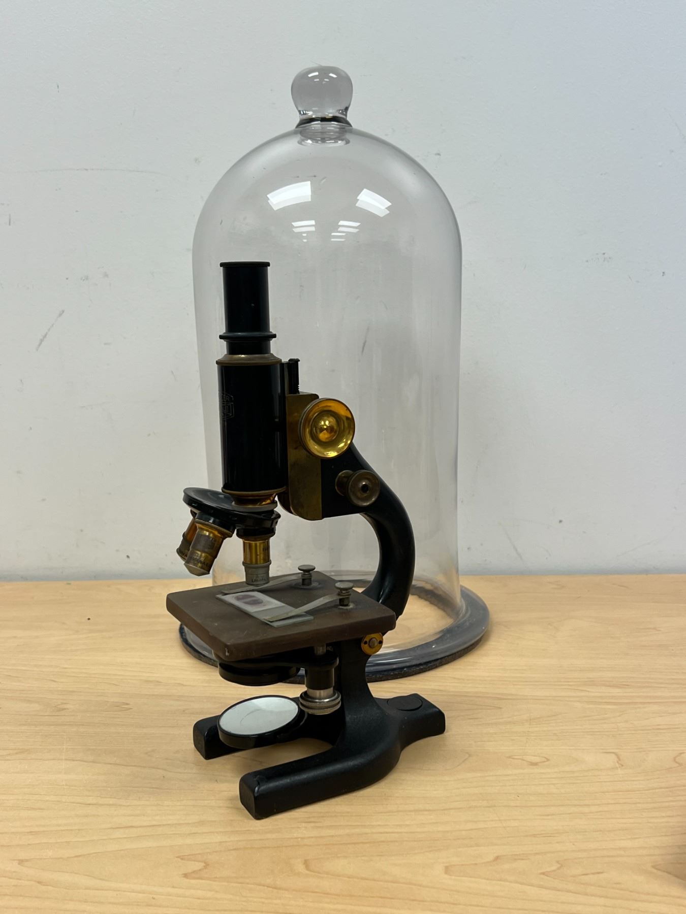 Antique Spencer Buffalo USA 12" Microscope w/ 18" Glass Dome - see all ...