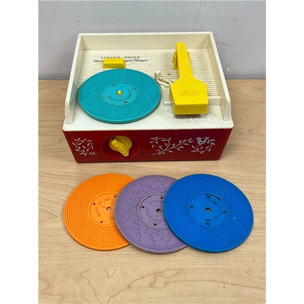 Vintage Fisher Price Record Player with Records - Works - see all photos