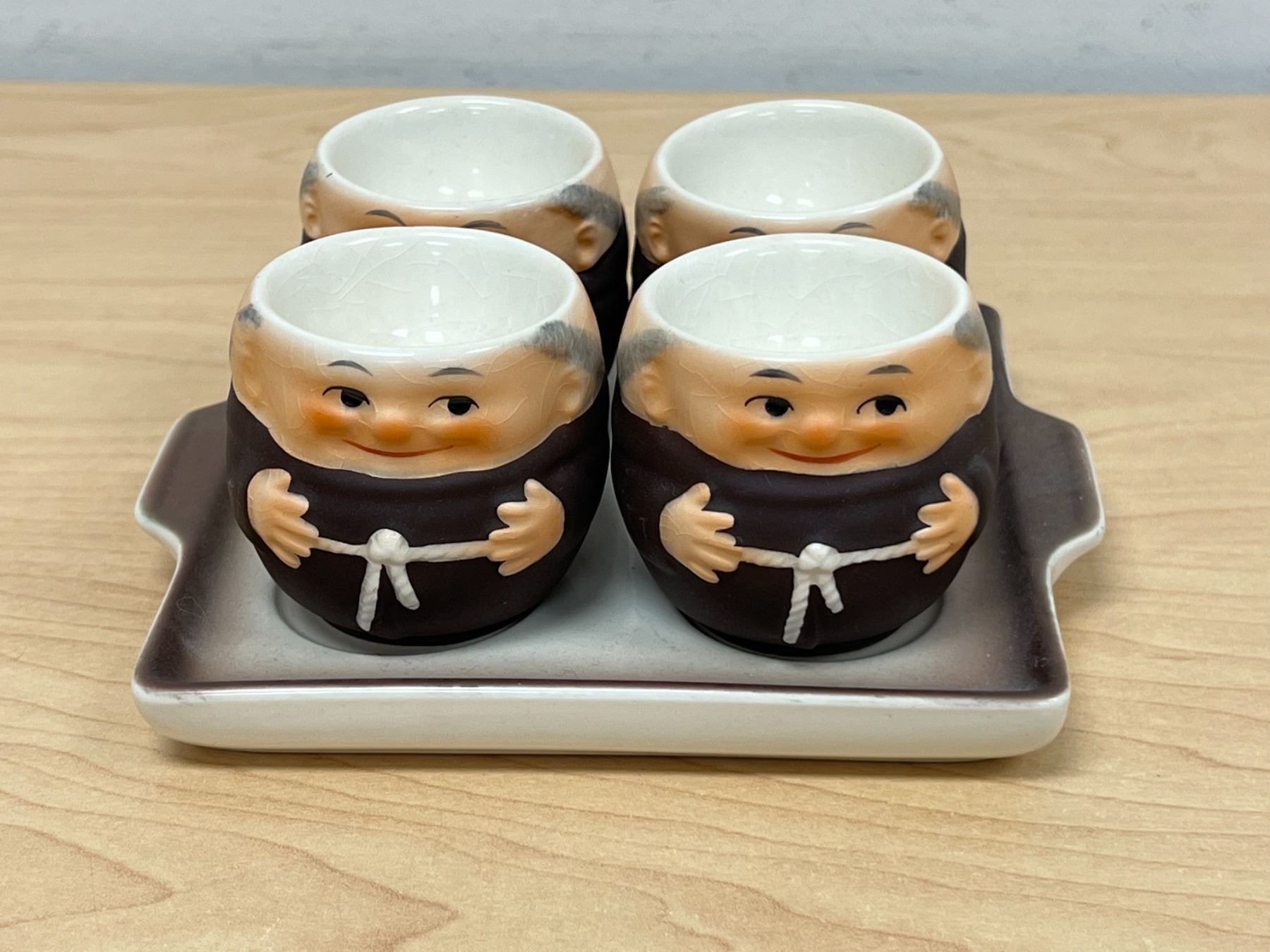 Vintage Goebel W. Germany Friar Tuck Monk Egg Cups & Holder - some ...