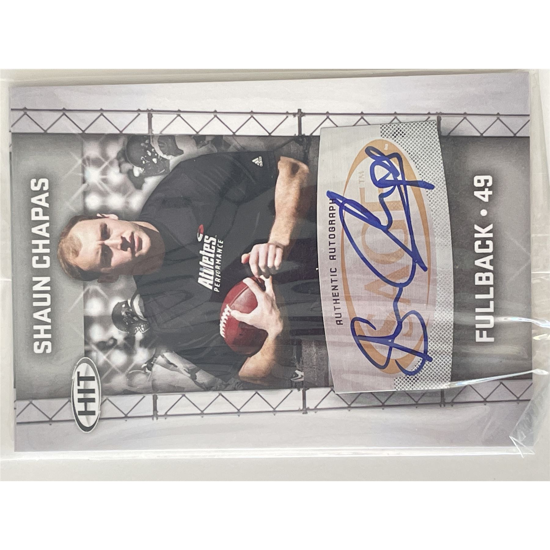 Shaun Chapas signed 2011 Sage Hit #29 trading card