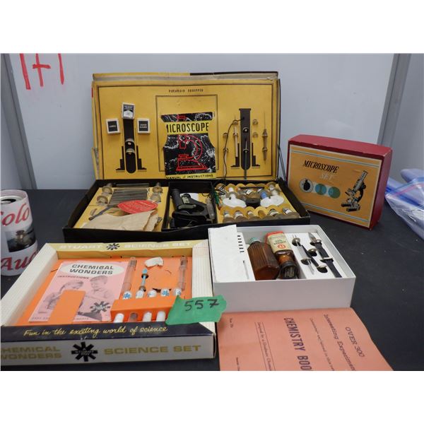 Vintage Microscope/science kits 1950s