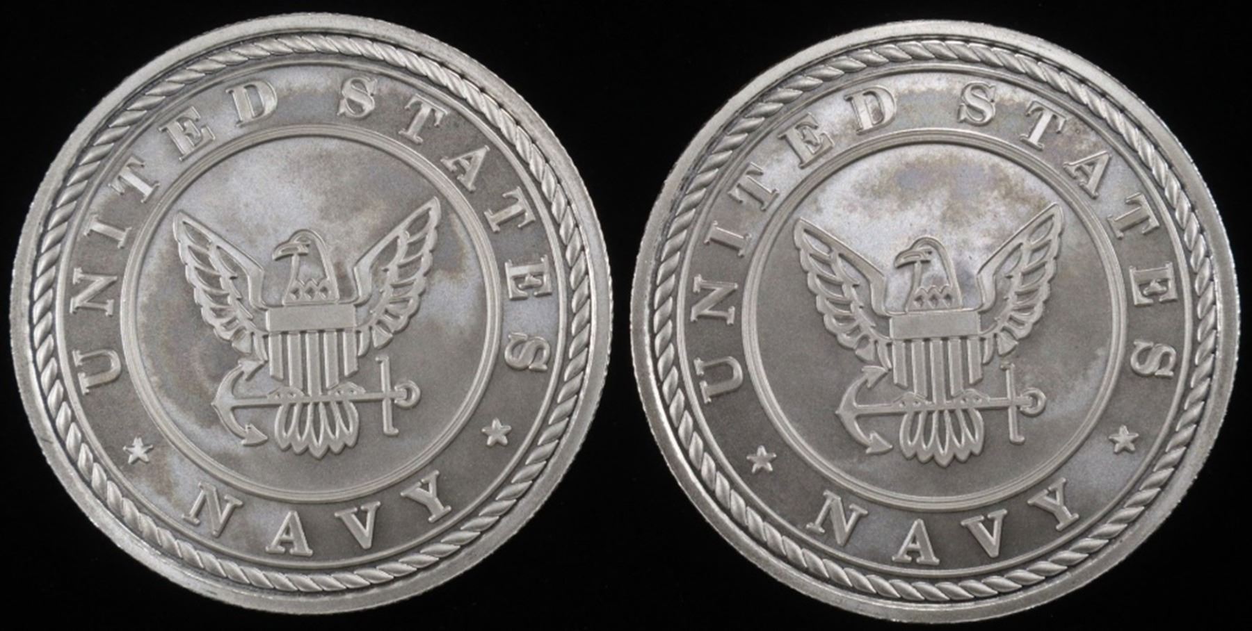(2) 1 OZ .999 SILVER US NAVY ROUNDS