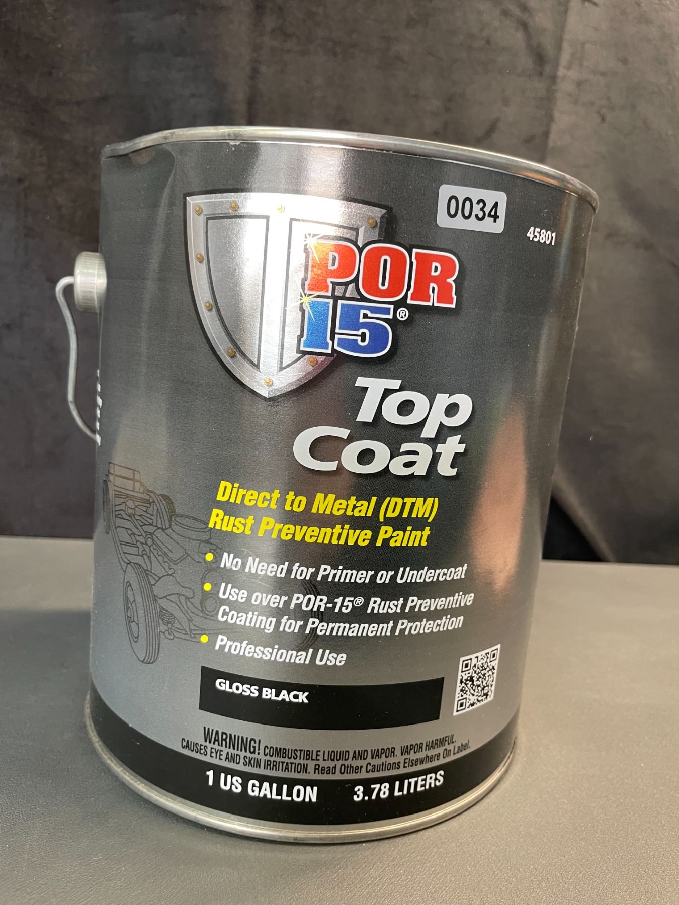 Lot of 1 Can of Por15 Top Coat Direct to Metal (DTM) Rust Prevention ...